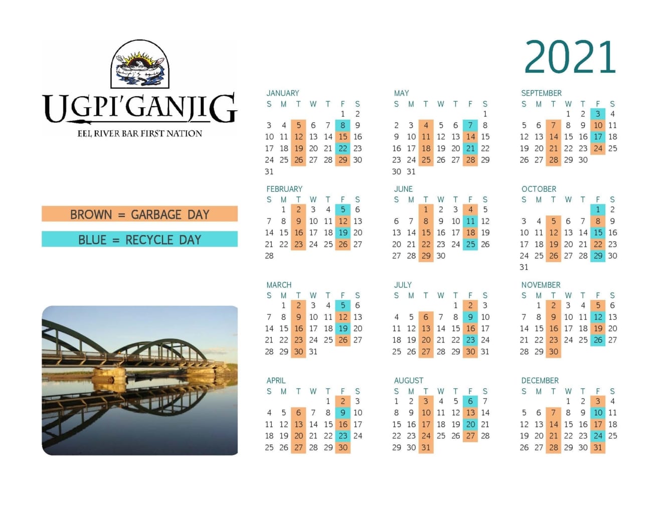RECYCLING/GARBAGE SCHEDULE - Ugpi'Ganjig