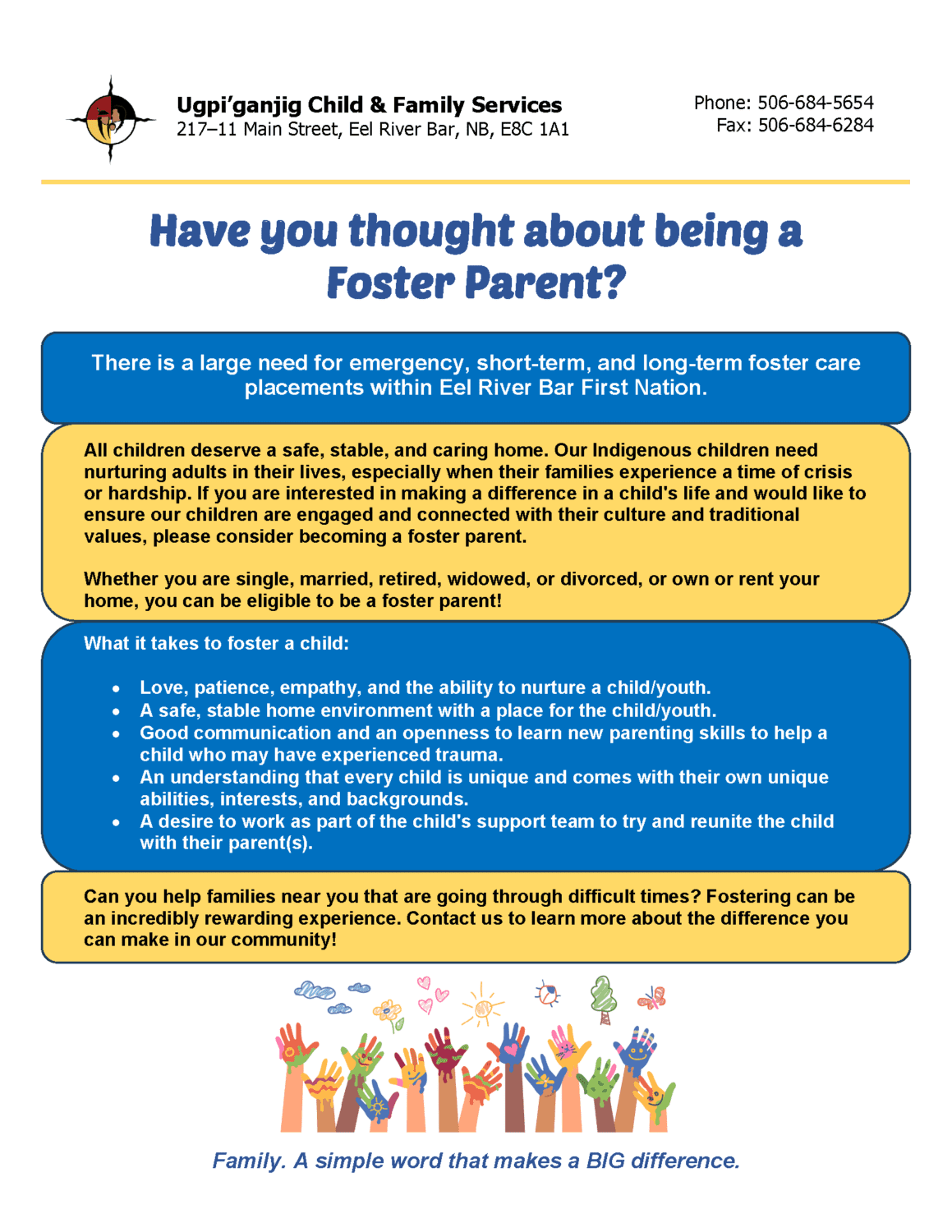 Child & Family Recruiting Foster Parents - Ugpi'Ganjig